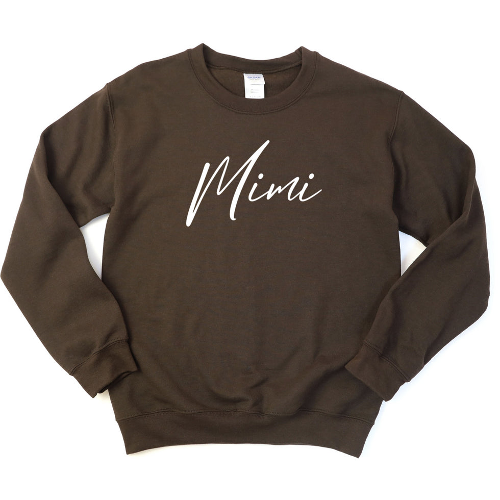Mimi Script Collegiate Sweatshirt (Multiple Colors) – KaAn's Designs