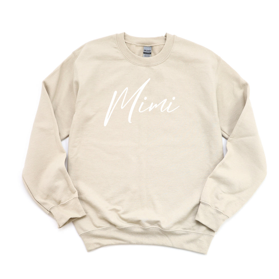 Mimi Script Collegiate Sweatshirt (Multiple Colors) – KaAn's Designs