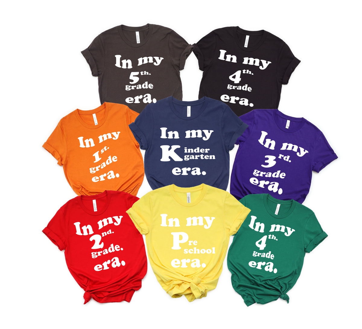 In my grade era tees (Preschool- through 12th grade) Youth and Adult ...