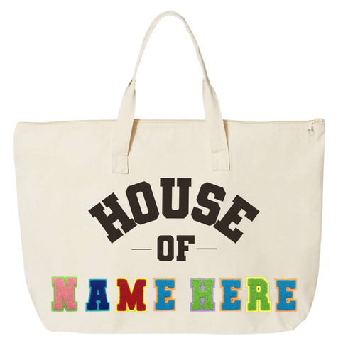 Personalize Your Tote Bag / Custom Varsity Letter Patch - House of Des ...