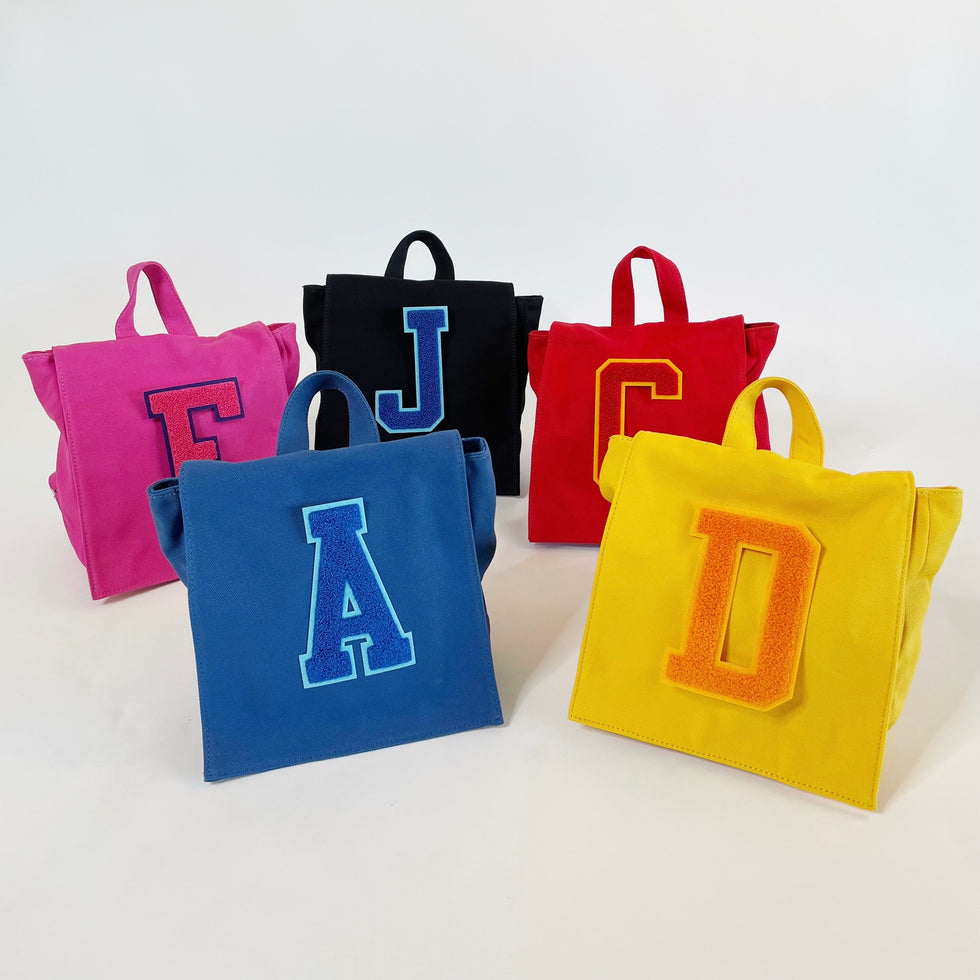 Mini Backpack with Custom Varsity Letter Patch – KaAn's Designs