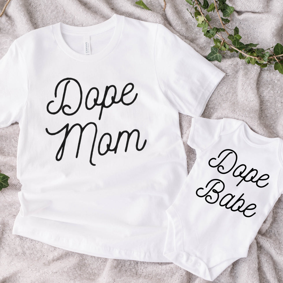 Mama + Baby - Mini Me Clothing - Dope Mom Dope Babe© (white) – KaAn's ...